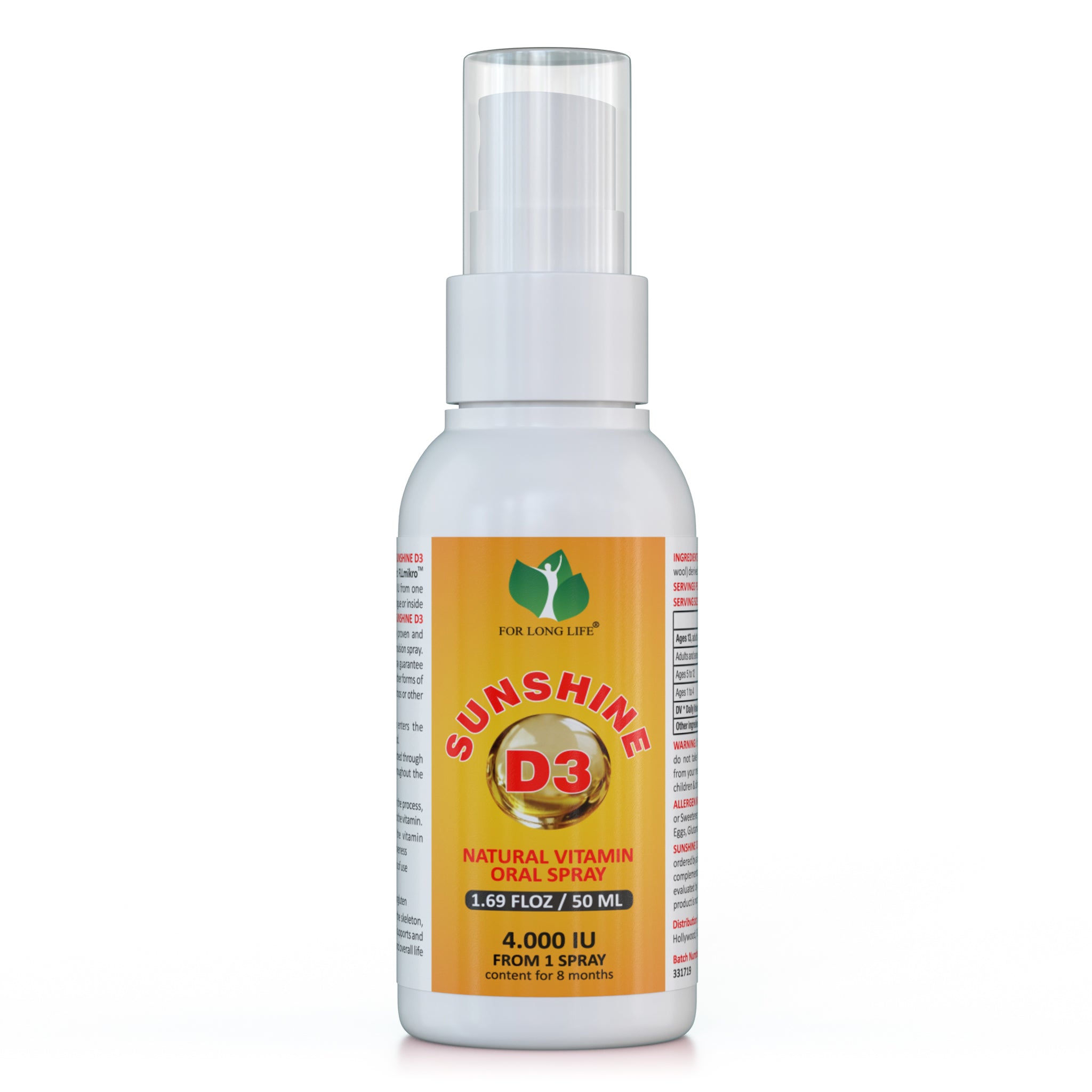 Sunshine D3 Natural Vitamin Oral Spray - GMO free & Vegan